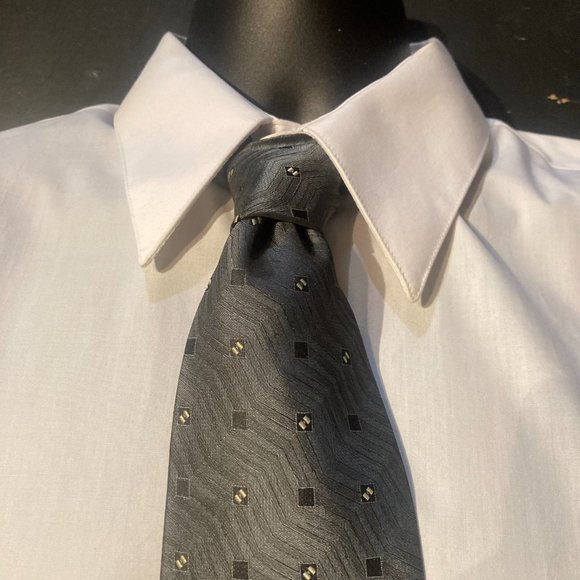 Hugo Boss | Accessories | Hugo Boss Mens Silk Necktie Silver Charcoal ...